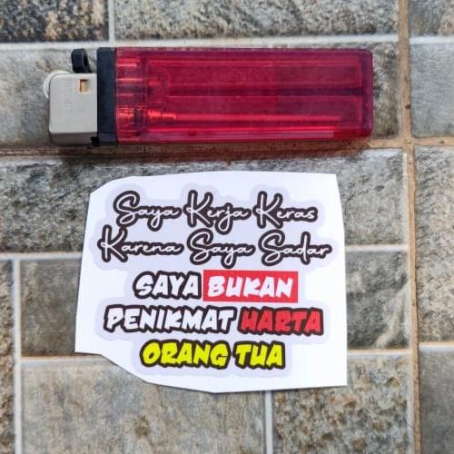 Jual Stiker Kata Saya Kerja Keras Harta Humor Lucu Viral Plesetan Meme ...