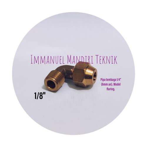 Jual Nepel pipa tembaga 1/8 x 6mm Flaring / Male connector elbow 1/8 x 1/4 - Jakarta Barat ...