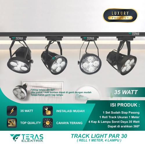 Jual Lampu sorot rel 35 Watt industrial konsep tracklight satu set ...