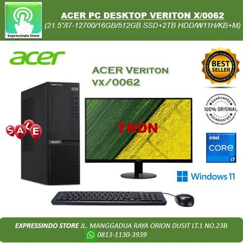 Jual ACER PC DESKTOP VERITON X/0062 (21.5”/I7-12700/16G/512GB+2TB HDD ...