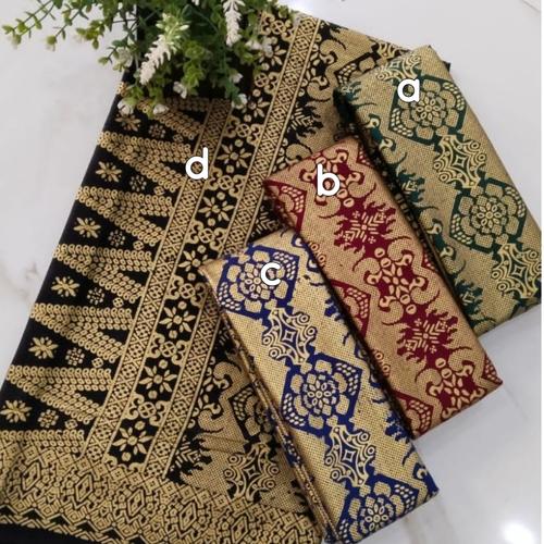 Jual Kain Batik Prada Gold Songket Bunga ( Hijau Maron Biru Hitam ...