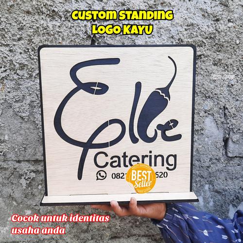 Jual Custom Logo Kayu Model STANDING BERDIRI / Papan Sign Nama Cafe ...