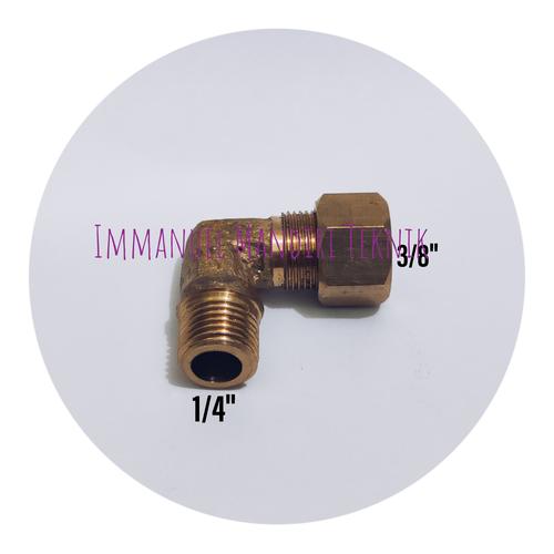 Jual Nepel pipa tembaga 1/4 x 3/8 cincin / Male connector elbow 1/4 x 3/8 - Jakarta Barat ...