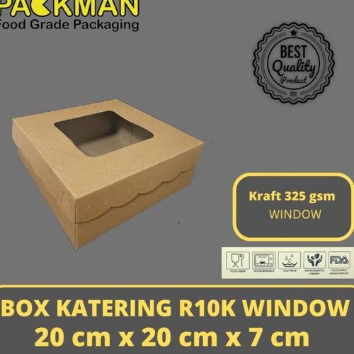 Jual box katering kraft r10k window / dus nasi 20x20 / kotak makanan ...