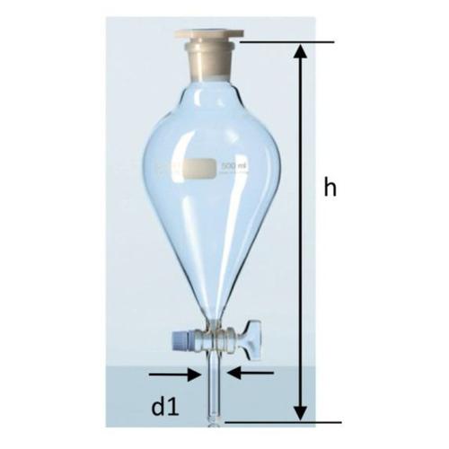 Jual CORONG PISAH 250mL Separating funnel conical shape w/PTFE key ...