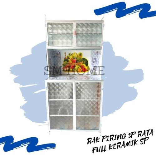 Jual RAK PIRING 2PINTU ALUMINIUM RATA GAMBAR FULL KERAMIK SEMUA ...