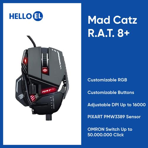Jual Mad Catz R.A.T 8+ Rat 8+ 8 Plus 16K DPI 11 Buttons Wired Gaming ...