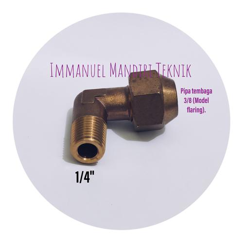 Jual Nepel pipa tembaga 1/4 x 10mm Flaring / Male connector elbow 1/4 x 3/8 - Jakarta Barat ...