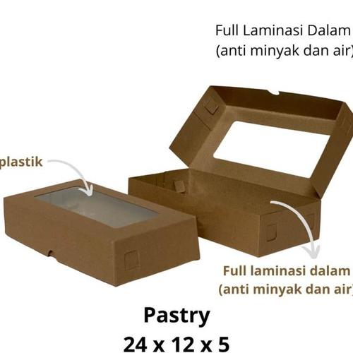 Jual dus kraft jendela 24x12x5 laminasi kotak brownies box cake ...