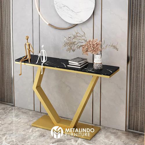 Jual meja console industrial minimalis top marmer, meja konsul rangka ...