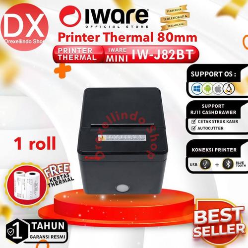 Jual Printer Kasir Thermal Iware IW-J82BT 80MM usb+Bluetooth Auto ...
