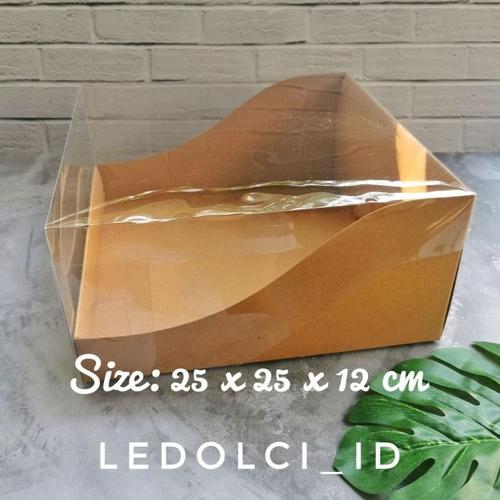 Jual window box dus cake tart pudding bolu model gelombang 25 x 25 x 12 ...