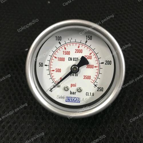 Jual Pressure Gauge wika 250 Bar 3500 Psi Size 2 1/2 inch Back ...