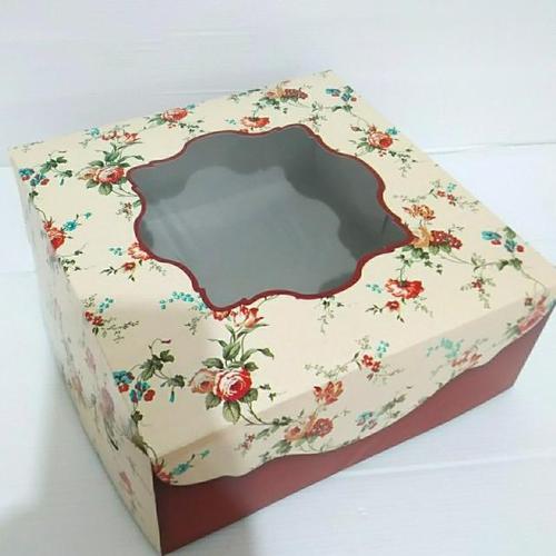 Jual box/dus/kemasan/packaging cake/puding jendela+laminasi 22x22x9cm ...