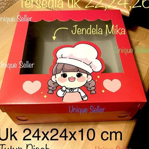 Jual dus box kotak hampers merah chef 24x24x10 tutup pisah/dus kue tart ...