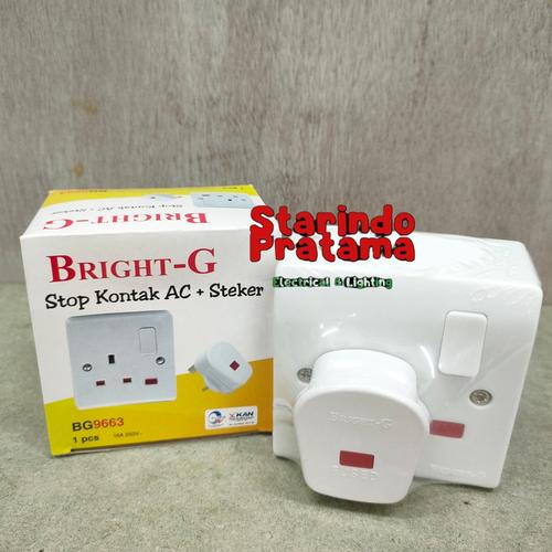 Jual STOP KONTAK AC + STEKER BRIGHT G / STOP KONTAK AC SET BRIGHT G ...