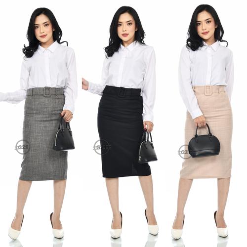 Jual Rok Kerja Hitam Wanita Pendek Span Sepan 7/8 Bahan Formal Kantor ...