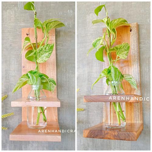 Jual Vas bunga dinding (free botol kaca) - kayu mahoni - Kab. Jember ...