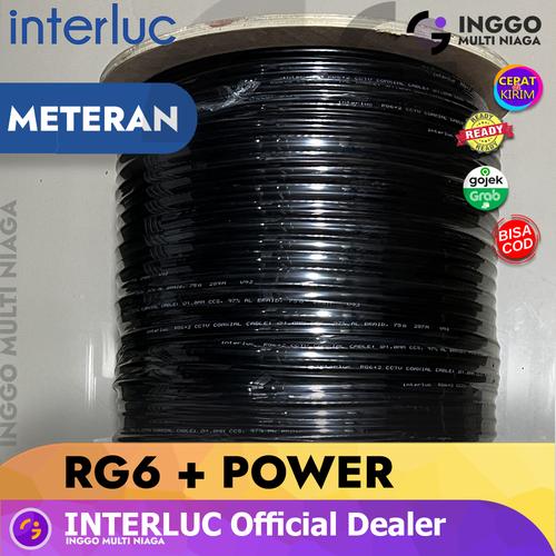 Jual KABEL CCTV INTERLUC RG59 RG6 INCLUDE POWER METERAN HITAM PUTIH ...