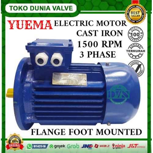 Jual YUEMA MOTOR YU 2.2KW 3HP 1500RPM 4P 3PHASE 100L1-4 B5 FLANGE ...