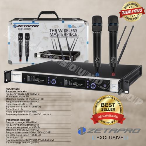 Jual Mic wireless zetapro exclusive 2 handle / microphone zetapro hitam ...