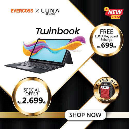 Promo Evercoss X LUNA Twinbook 10 inci octa core 4/64 android 12 resmi ...