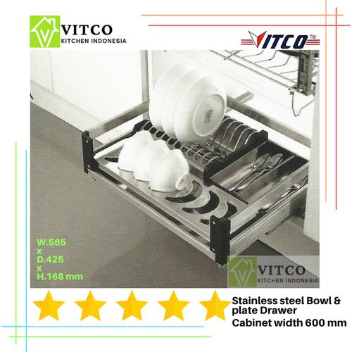 Jual VITCO Stainless steel Bowl & Plate Drawer/Rak Mangkuk & Piring ...