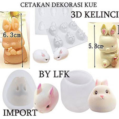 Jual LYS 3D KELINCI RABBIT CETAKAN KUE CAKE COKLAT SILIKON AGAR PUDING ...