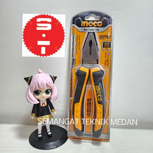 Jual TANG KOMBINASI HITAM COMBINATION PLIERS 8" INGCO SUPER SELECT ...