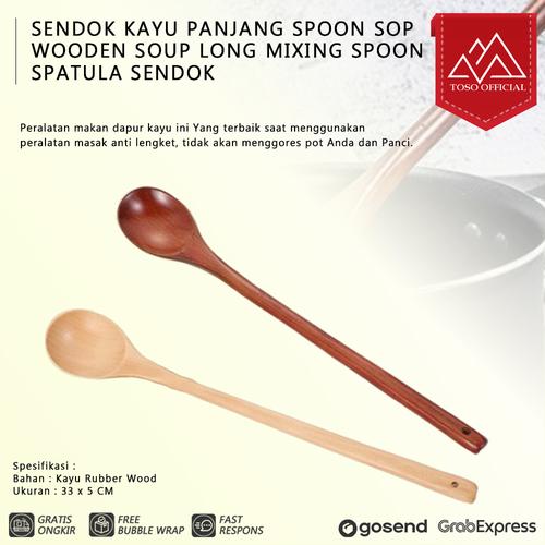Jual SENDOK KAYU PANJANG SOP WOODEN SOUP LONG MIXING SPOON SPATULA ...