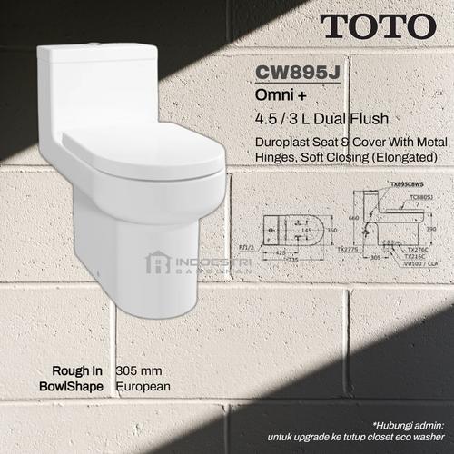 Jual Closet Duduk TOTO One Piece CW895J + TC880SJ Soft Closing (305mm ...