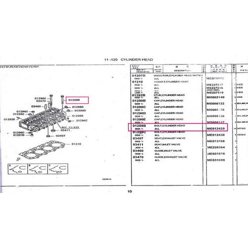 Jual Baut cylinder Head Original mitsubishi Canter ME012429 & ME012430 ...