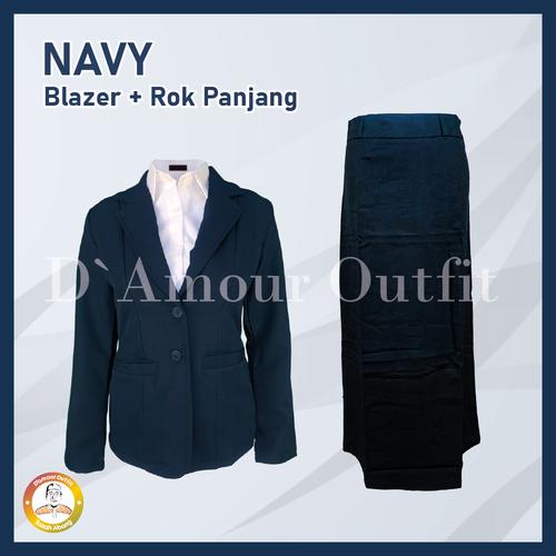 Jual Setelan Blazer dan Rok Line A Wanita Formal ukuran S-5L 4 Warna ...