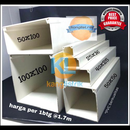 Jual KABEL DUCT 1.7 mtr KABEL DAK 25x16 mm PVC PUTIH @1.7mtr - Jakarta ...