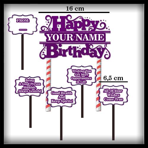 Jual CUSTOM TOPPER CAKE TULISAN HAPPY BITHDAY - Warna warni - Kota ...