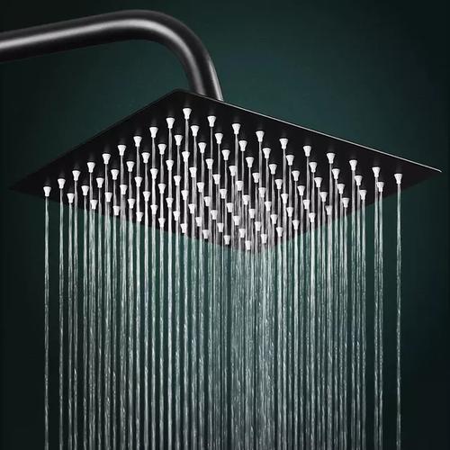 Jual wall shower hitam 8inch/wall shower kotak dan tiang 30cm - Kota ...
