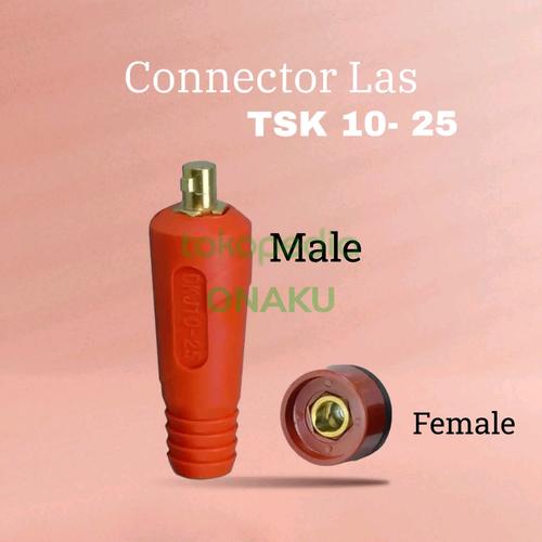 Jual Konektor Kabel Las Male Female 10-25mm connector Socket Cable TSK 25 - Female - Kota ...
