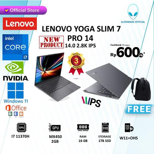 Promo LENOVO YOGA SLIM 7 PRO 14 OLED MX450 2GB/ I7 11370H 16GB 1TBSSD W11 Cicil 0% 3x - Jakarta ...