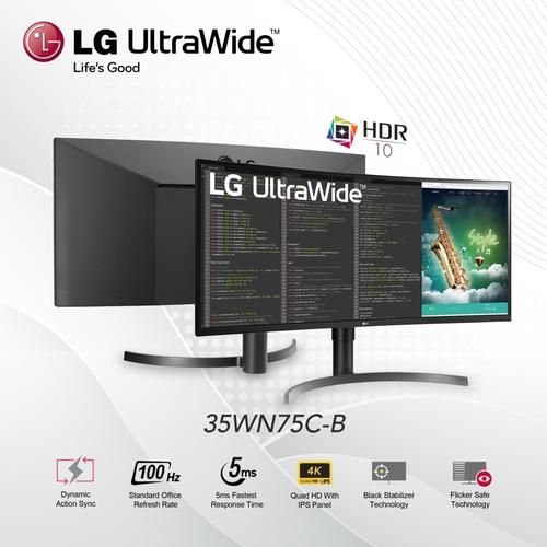 Jual LG UltraWide 35WN75C-B 35" Inch QHD VA Curved Monitor HDR10 sRGB ...