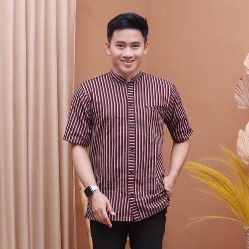 Jual Kemeja Surjan Lurik Lengan Pendek Baju Adat Jawa Tenun Atbm ...