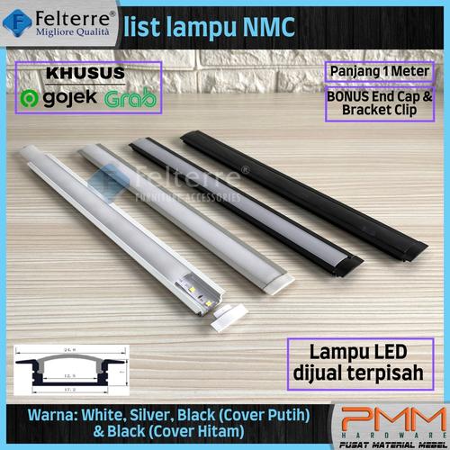 Jual Aluminium List lampu led housing FELTERRE 1 meter cover buka depan ...