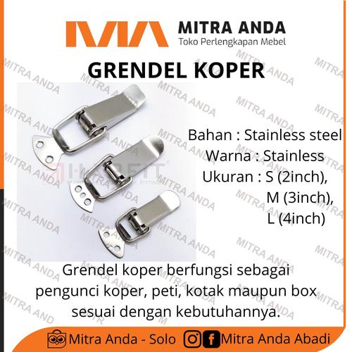 Jual GRENDEL KOPER PENGUNCI PETI BOX KOTAK KAYU - M 5,5cm - Kab ...