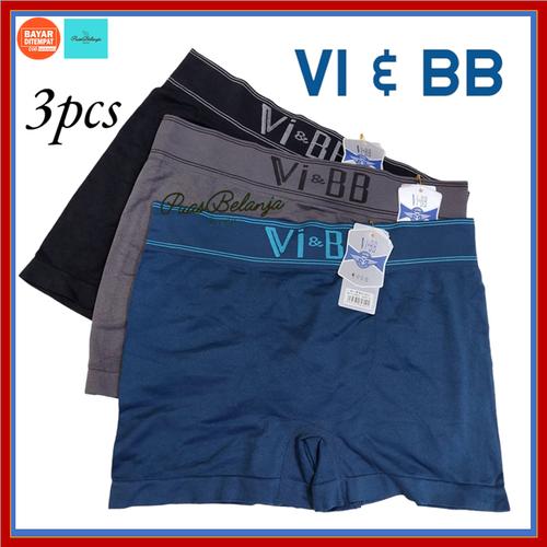 Jual 3 Pcs Celana Boxer VI BB Rajut Seamles Impor Celana Dalam Pria ...