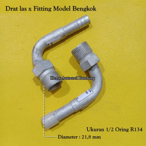 Jual Drat Las x Fitting Model Bengkok Ukuran 1/2 R134 Alumunium - Kota ...