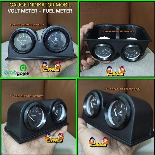 Jual Indikator mobil volt meter plus fuel meter universal . gauge ...