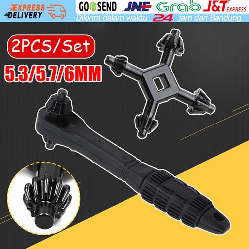 Jual 2PCS Kunci Kepala Bor 4 Way Universal Fit Drill Chuck Key Kunci ...