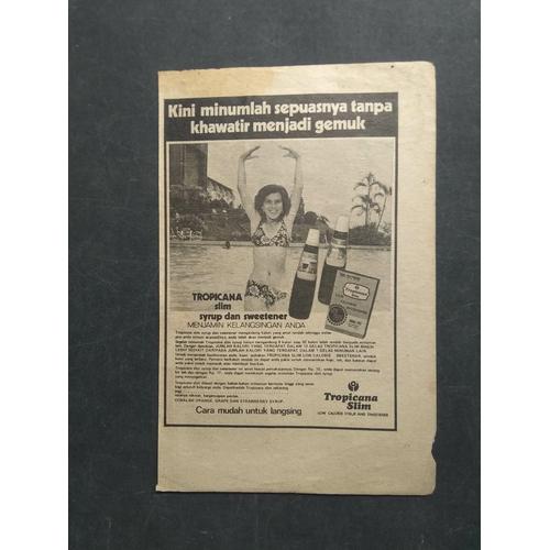 Jual IKLAN TROPICANA SLIM JAMAN DULU - IKLAN JADUL COPOTAN MAJALAH LAWAS - Kab. Kebumen - idola ...