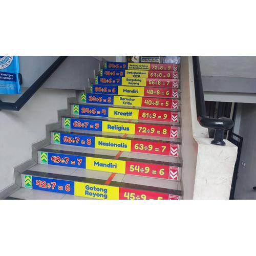 Jual Set 11 lembar Stiker tangga sekolah Seri Pembagian dan Karakter ...
