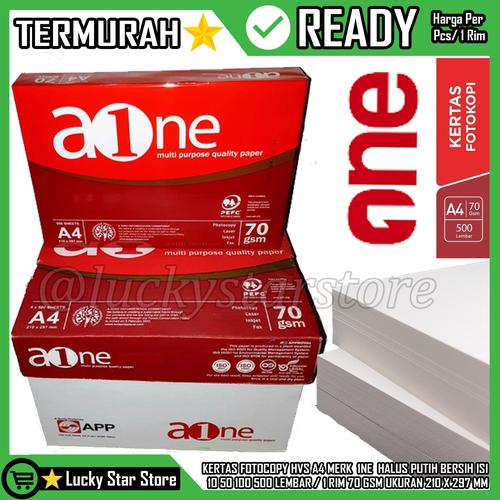 Jual KERTAS HVS A4 MERK 1NE ONE ISI 10 50 100 500 LEMBAR / 1 RIM 70 GSM ...
