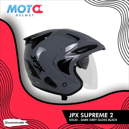 Jual JPX Helm Supreme2 Solid Dark Grey Gloss - Half Face - Kab ...